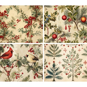 Christmas Scrapbook Paper Christmas Pattern Winter Junk Journal Pages ...