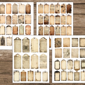 Grungy Junk Journal Tags Printable Ephemera Industrial Junk Journal ...