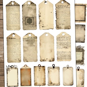 Grungy Junk Journal Tags Printable Ephemera Industrial Junk Journal ...
