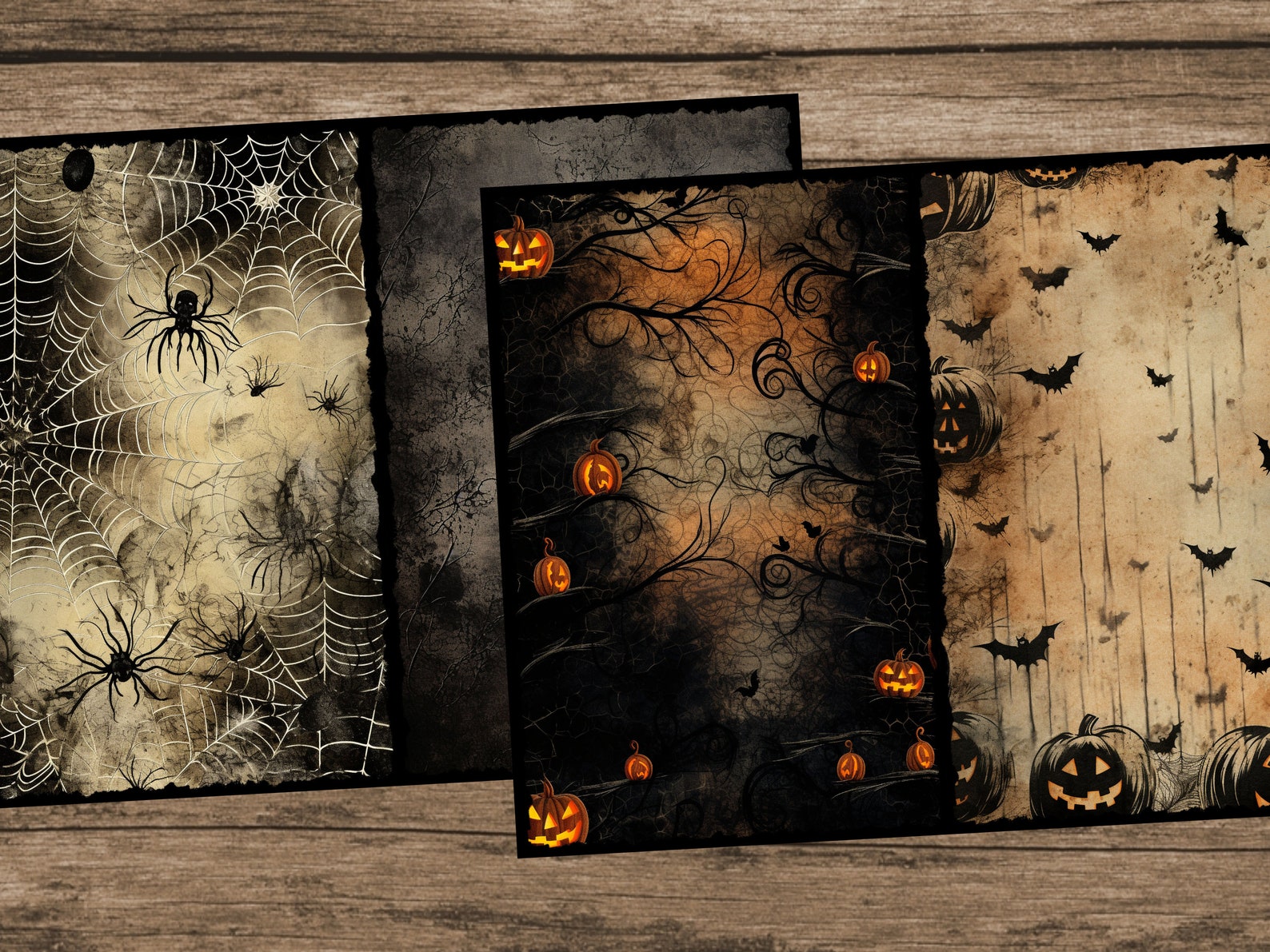 Halloween Junk Journal Pages, Halloween Digital Scrapbook Paper ...