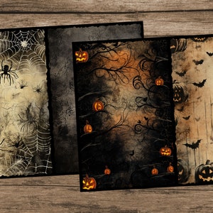 Halloween Junk Journal Pages, Halloween Digital Scrapbook Paper ...