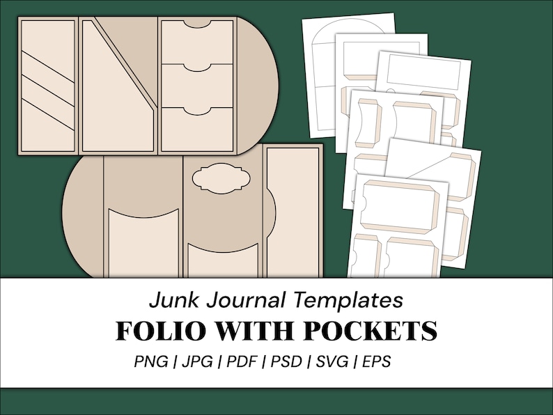 Junk Journal Folio Templates Pockets Template Envelope Template Tags ...