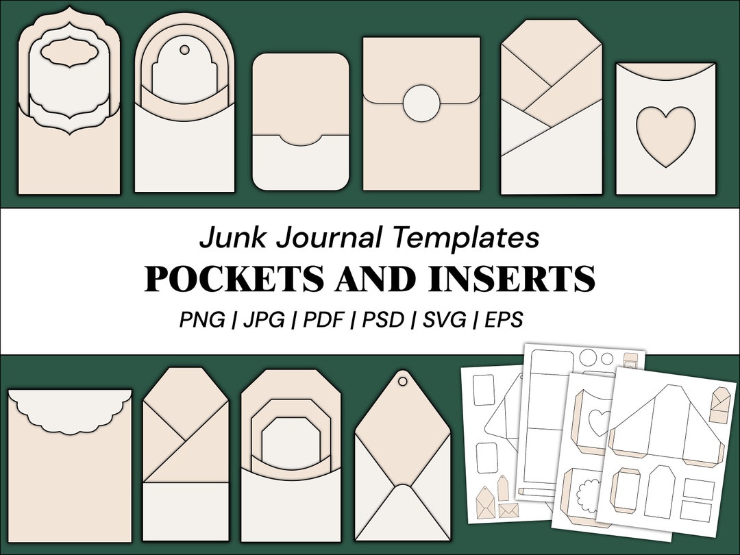 Junk Journal Templates Pocket Insert Folio Template Envelope Template ...
