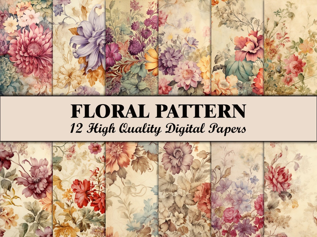 Floral Scrapbook Paper Botanical Rose Spring Wildflower Junk Journal ...