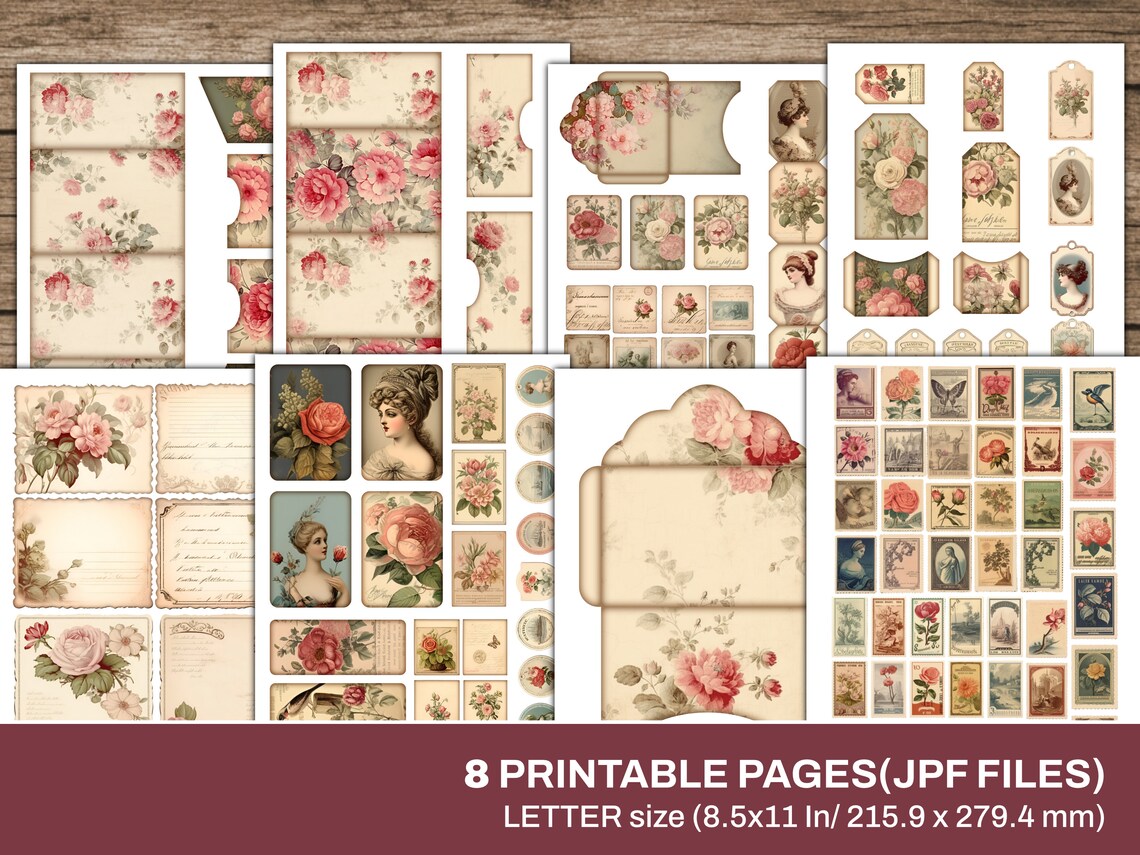 Folio Junk Journal Tab Junk Journal Kit Digital Printables Grungy Junk ...