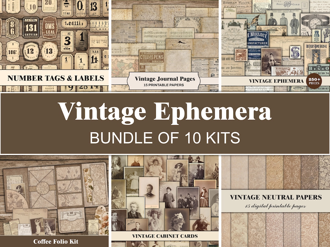 Ephemera for Junk Journals Vintage Junk Journal Kit Ephemera Pack ...