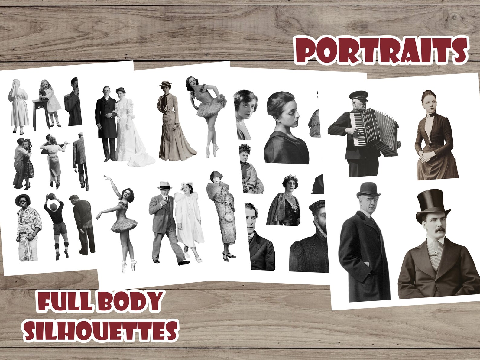 Cutouts of People, 40 Collage Sheets, 400+ Fussy Cut People, Vintage ...