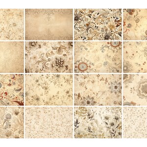 Boho Scrapbook Paper Floral Ornamental Pattern Junk Journal Pages ...