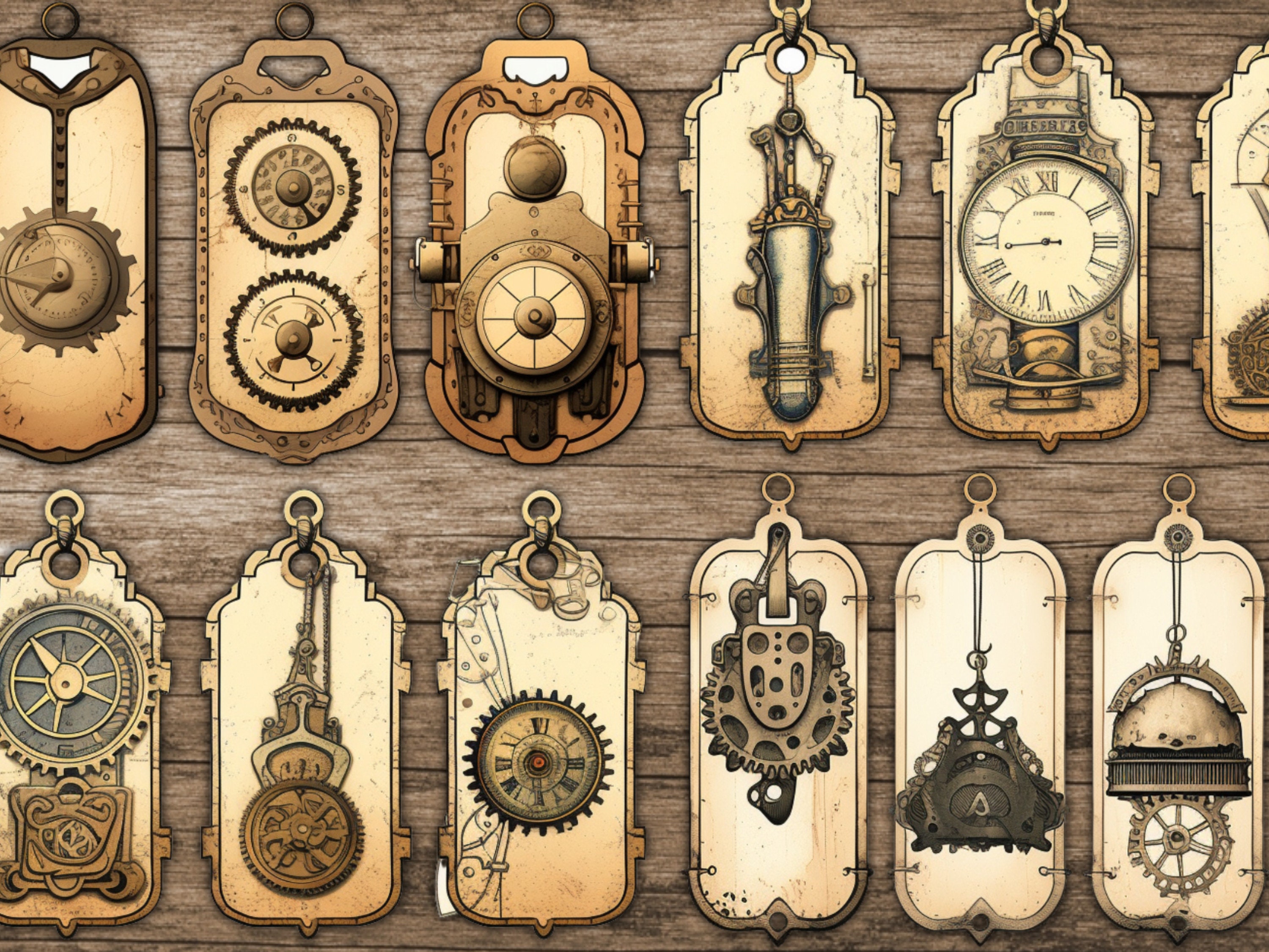 Steampunk Junk Journal Printable Ephemera Industrial Junk Journal Tags ...