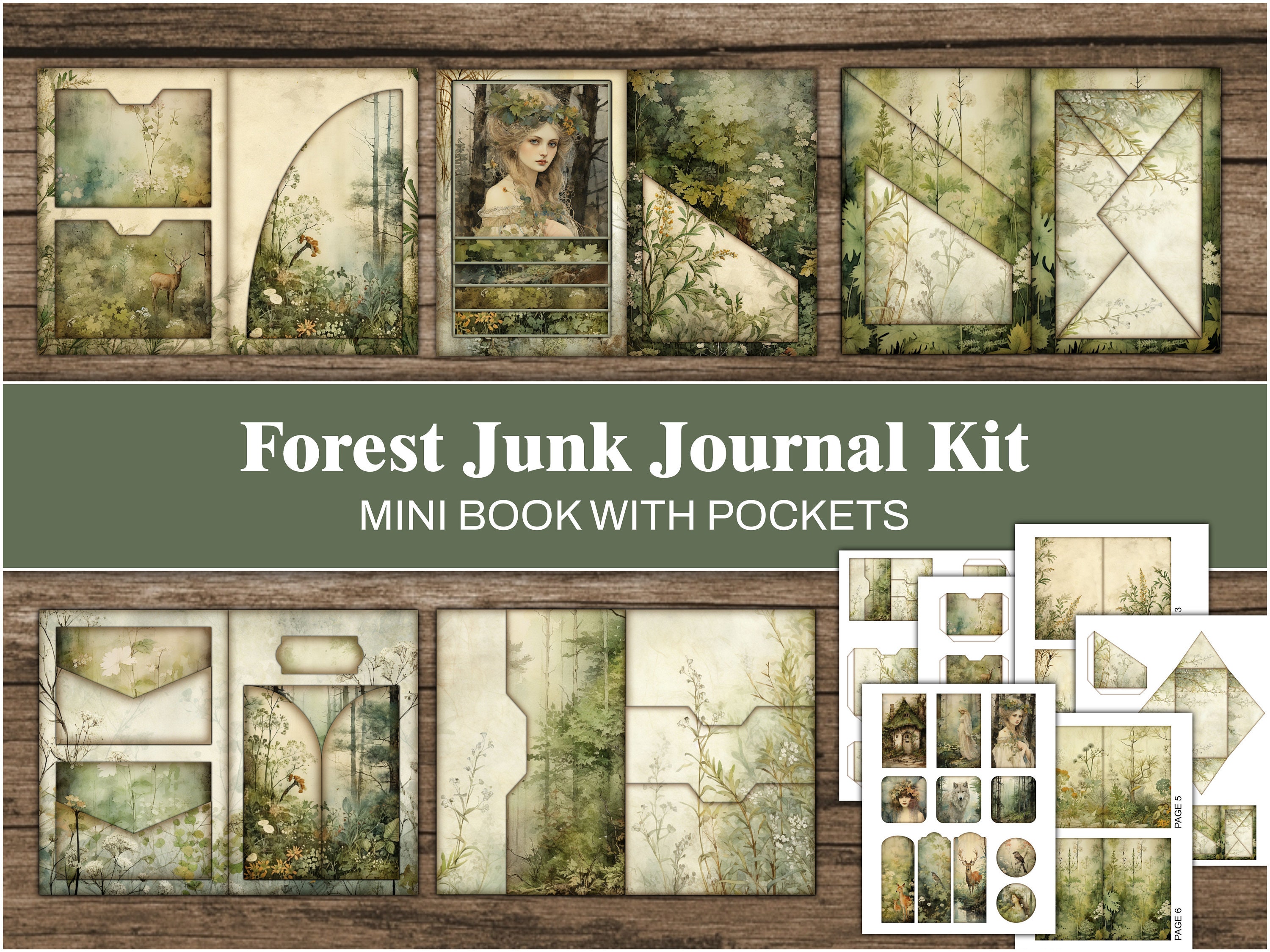 Mini Junk Journal Kit Printable Rose Floral Junk Journal Ephemera ...