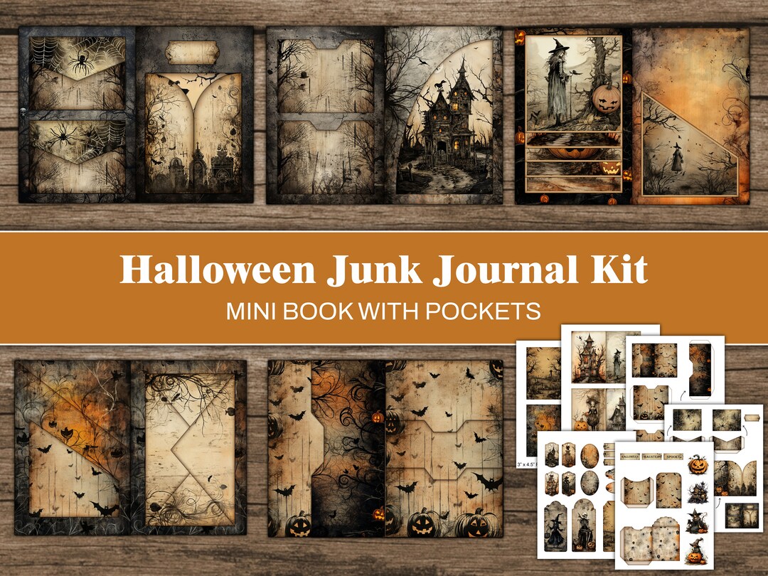 Halloween Junk Journal Kit Mini Junk Journal Ephemera Halloween ...
