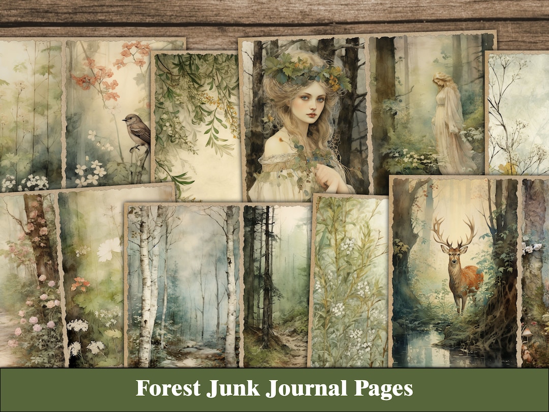 Forest Junk Journal Pages, Woodland Junk Journal Kit, Botanical Forest ...