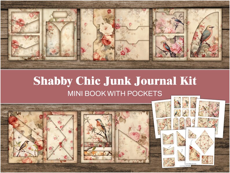 Mini Junk Journal Kit Printable Rose Floral Junk Journal Ephemera ...