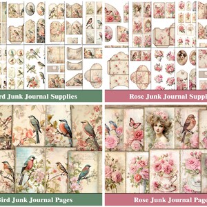 Floral Junk Journal Kit Printable Rose Junk Journal Ephemera Bundle ...