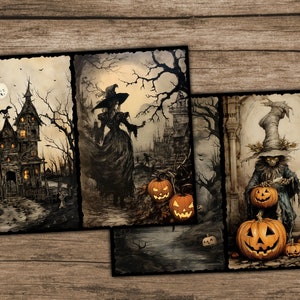 Halloween Junk Journal Pages, Halloween Digital Scrapbook Paper ...