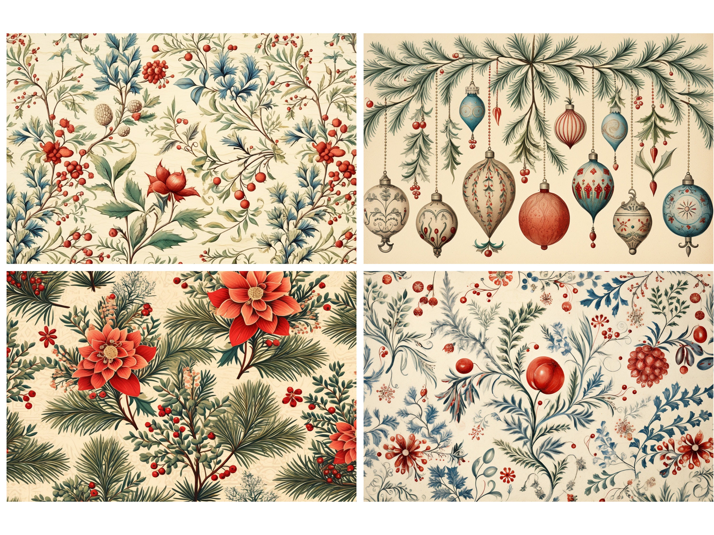 Christmas Scrapbook Paper Christmas Pattern Winter Junk Journal Pages ...