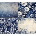 Navy Blue Floral Scrapbook Paper Botanical Ornamental Pattern Plants ...