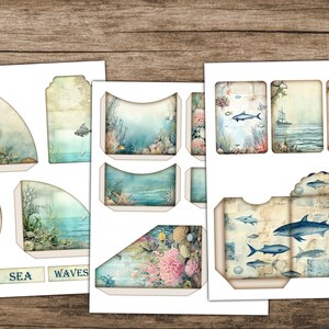 Ocean Junk Journal Kit Blue Junk Journal Pages Tags Sea Nautical ...