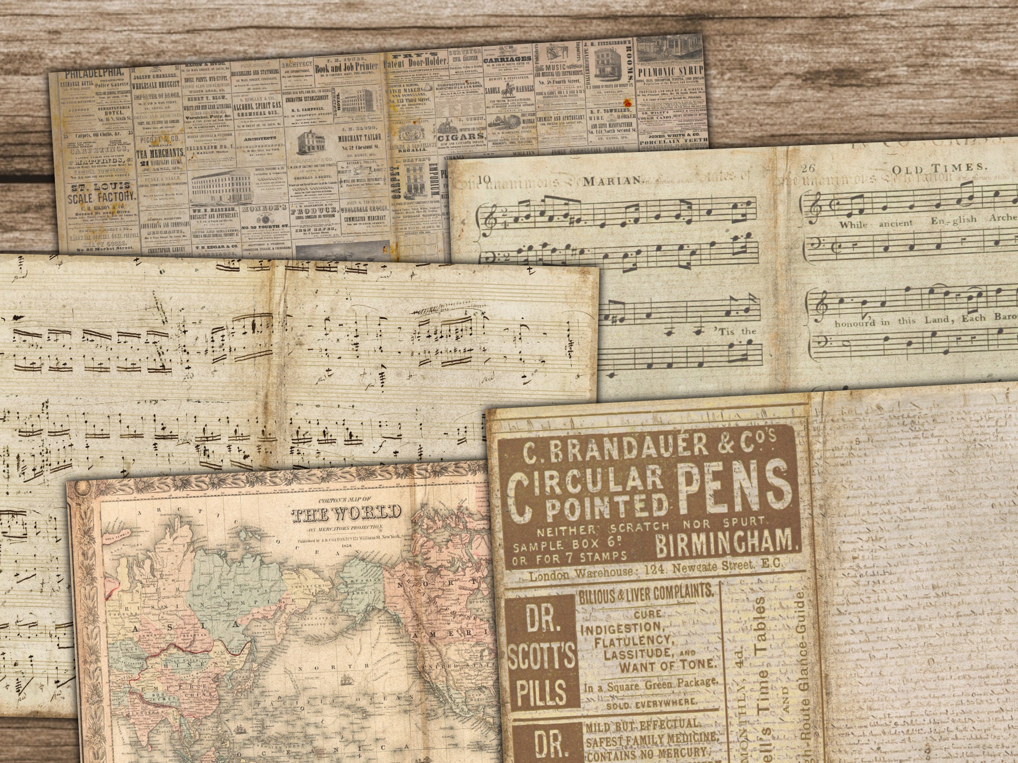 Journal Pages, Vintage Junk Journal Old Paper Bundle, Junk Journal ...