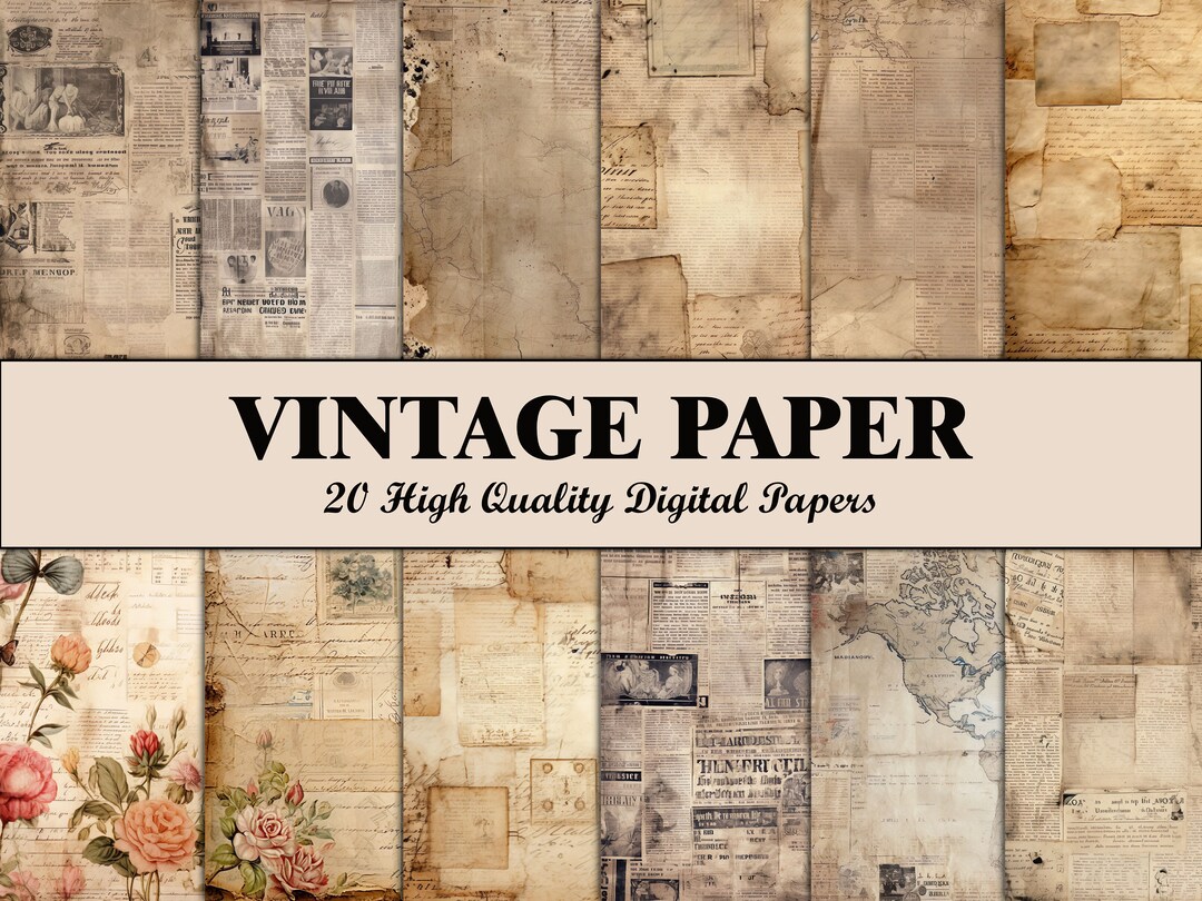 Vintage Scrapbook Paper Old Paper Pattern Junk Journal Pages Printable ...