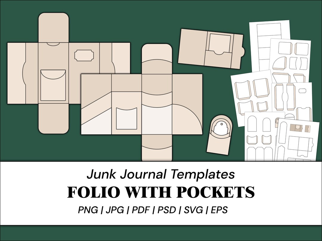 Junk Journal Folio Templates Pockets Template Envelope Template Tags ...
