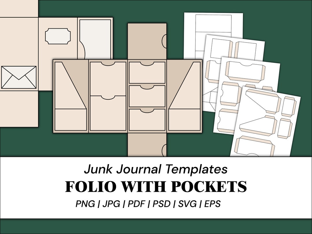 Junk Journal Folio Templates Pockets Template Envelope Template Tags ...