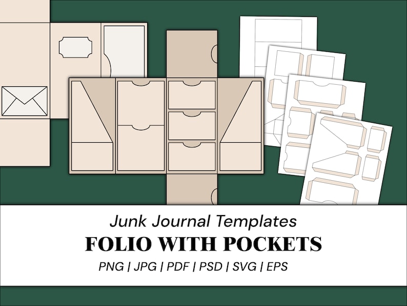 Junk Journal Folio Templates Pockets Template Envelope Template Tags ...