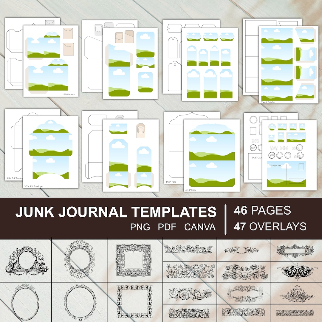 Junk Journal Templates Canva Template Folio Template Envelope Template ...