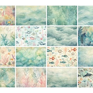 Sea Scrapbook Paper Ocean Junk Journal Pages Blue Junk Journal Kit ...