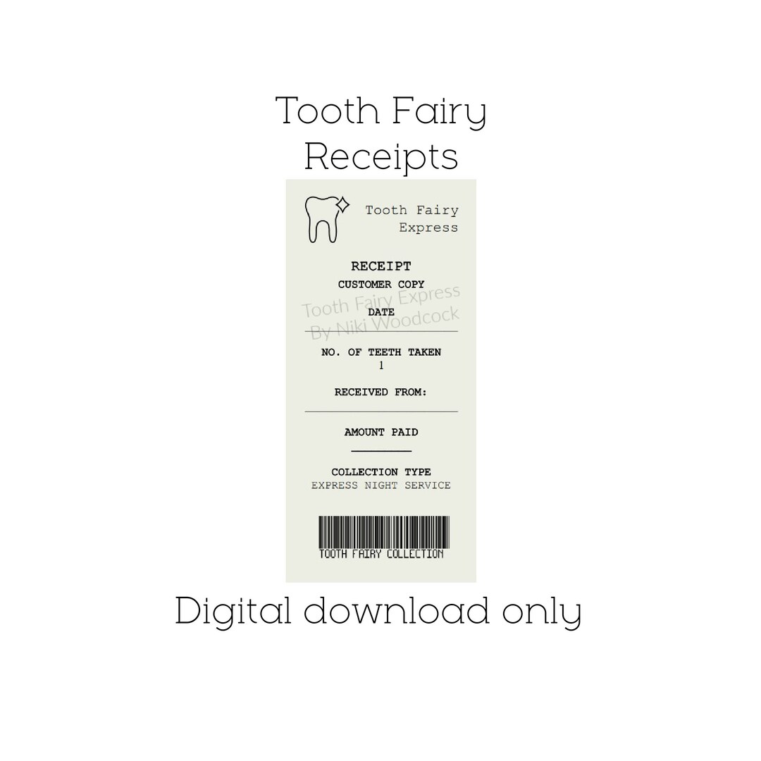 Tooth Fairy Receipts - Digital Download - Etsy