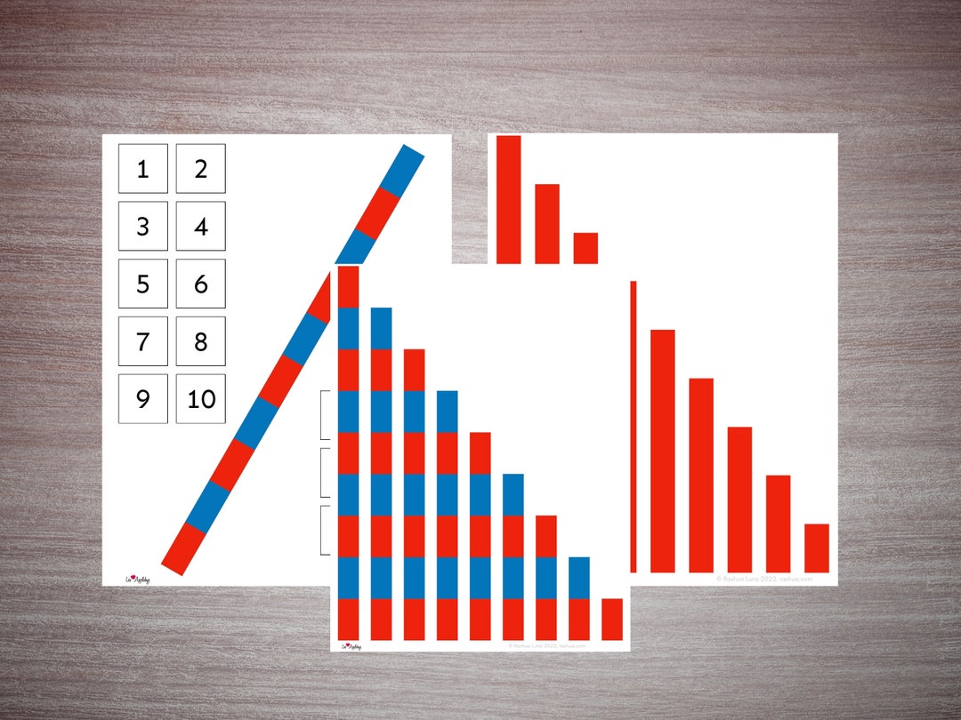 Number Rods and Red Rods. Montessori, Math, Homeschool - Etsy