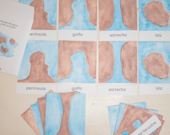 Landform Cursive 3 Part Cards, Montessori, Homeschool, Reggio Emilia ...