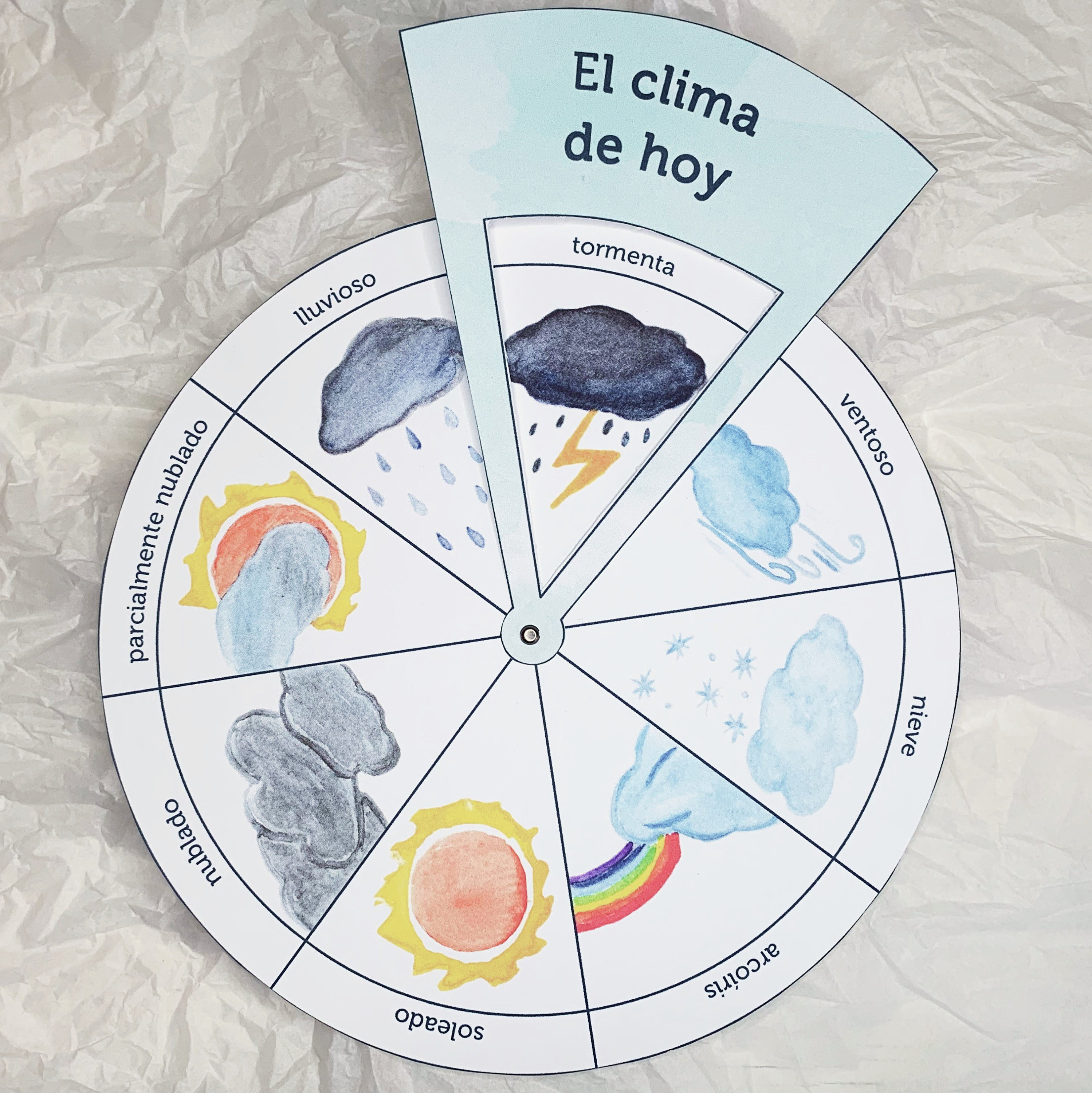 Spanish Weather Wheel, Preschool Kindergarten Activity, Homeschool ...