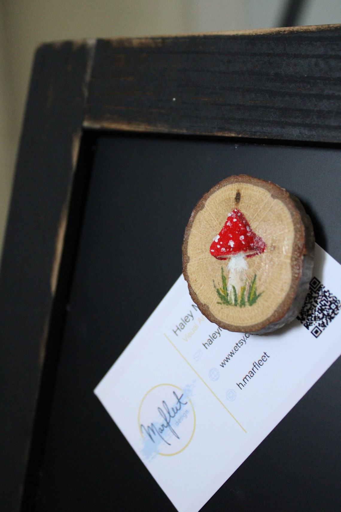Cute Wood Slice Magnets. Hand Painted, Fridge Magnets, Tiny Painting ...
