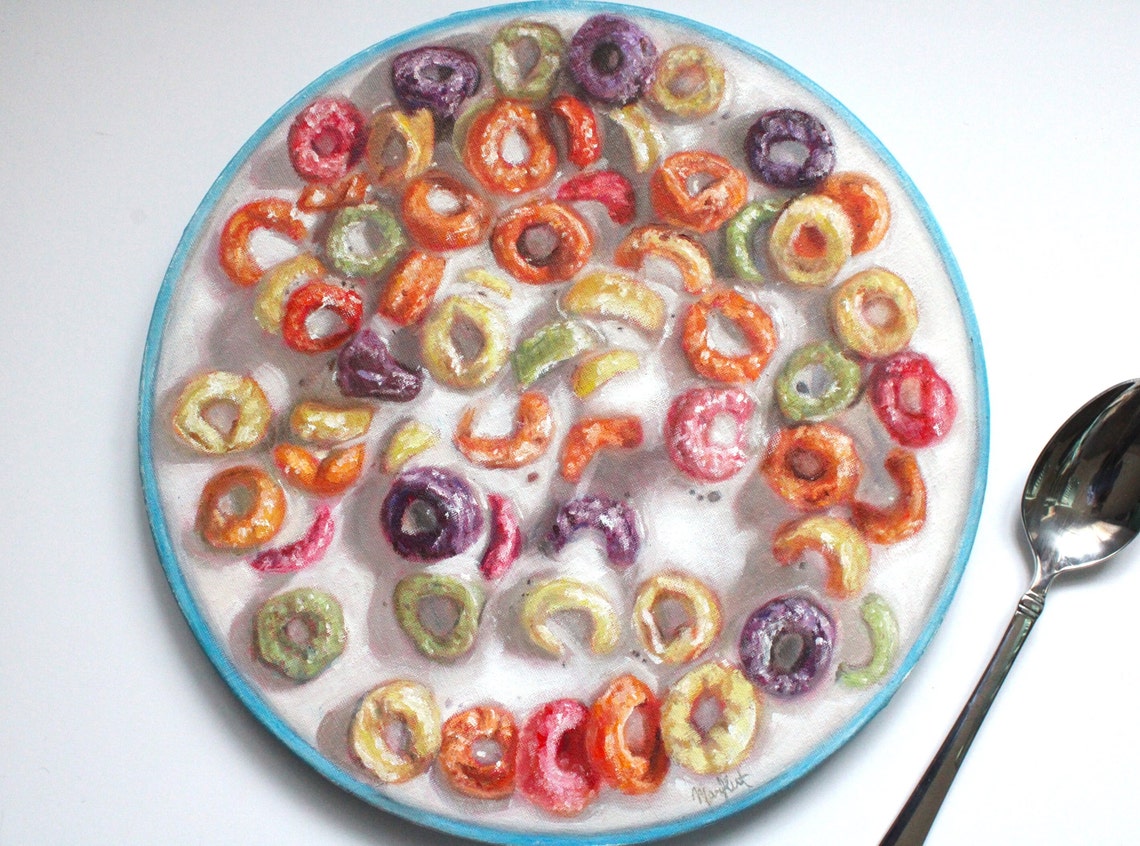 Fruit Loops Original Oil Painting. Wall Art, Kitchen Art, Food Painting ...