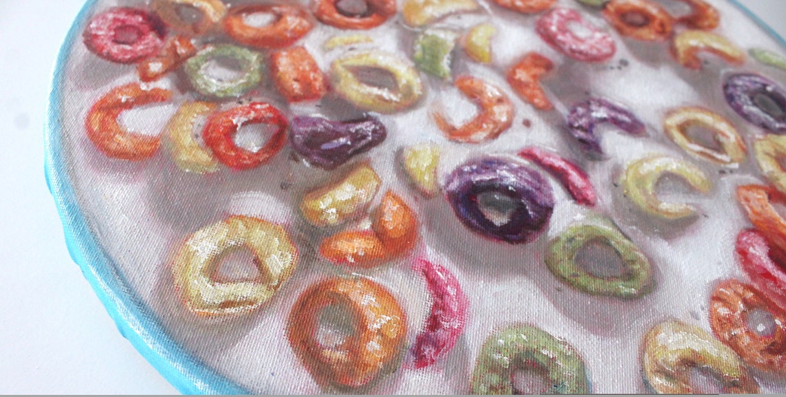 Fruit Loops Original Oil Painting. Wall Art, Kitchen Art, Food Painting ...