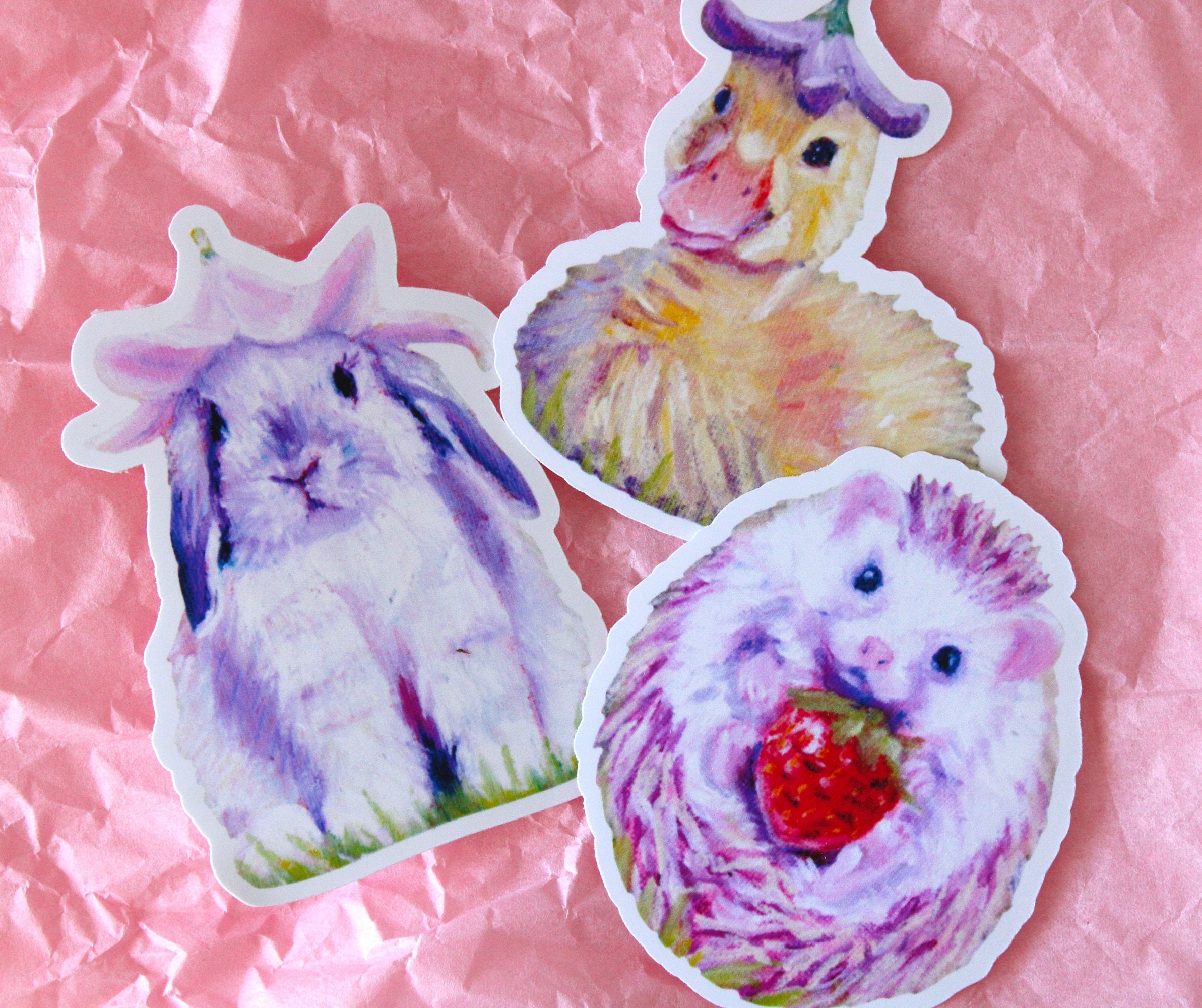Garden Critters Stickers. Vinyl Stickers, Removable, Bunny, Duckling ...
