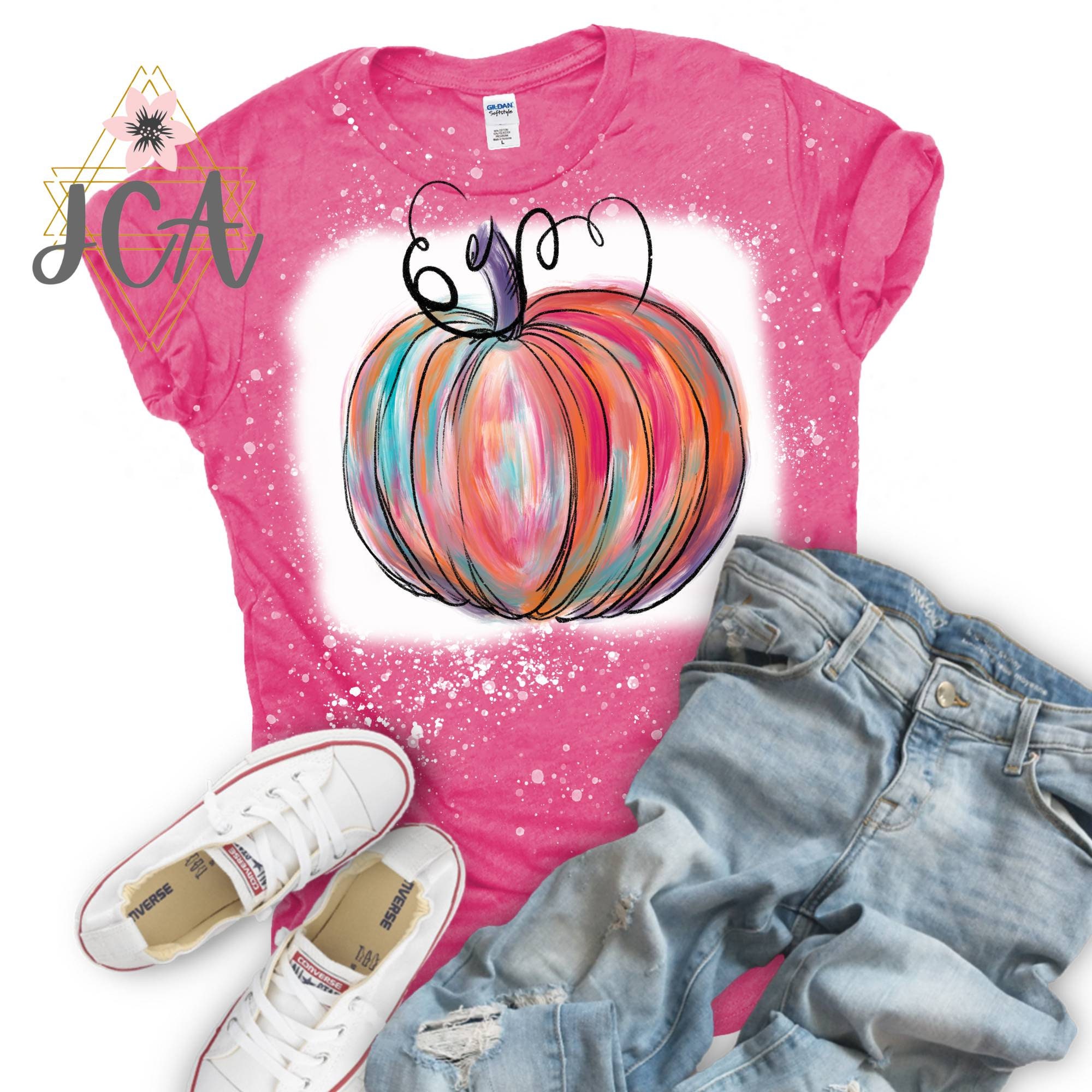 Women's Bleached Fall Shirt Pumpkin Shirt Women's - Etsy