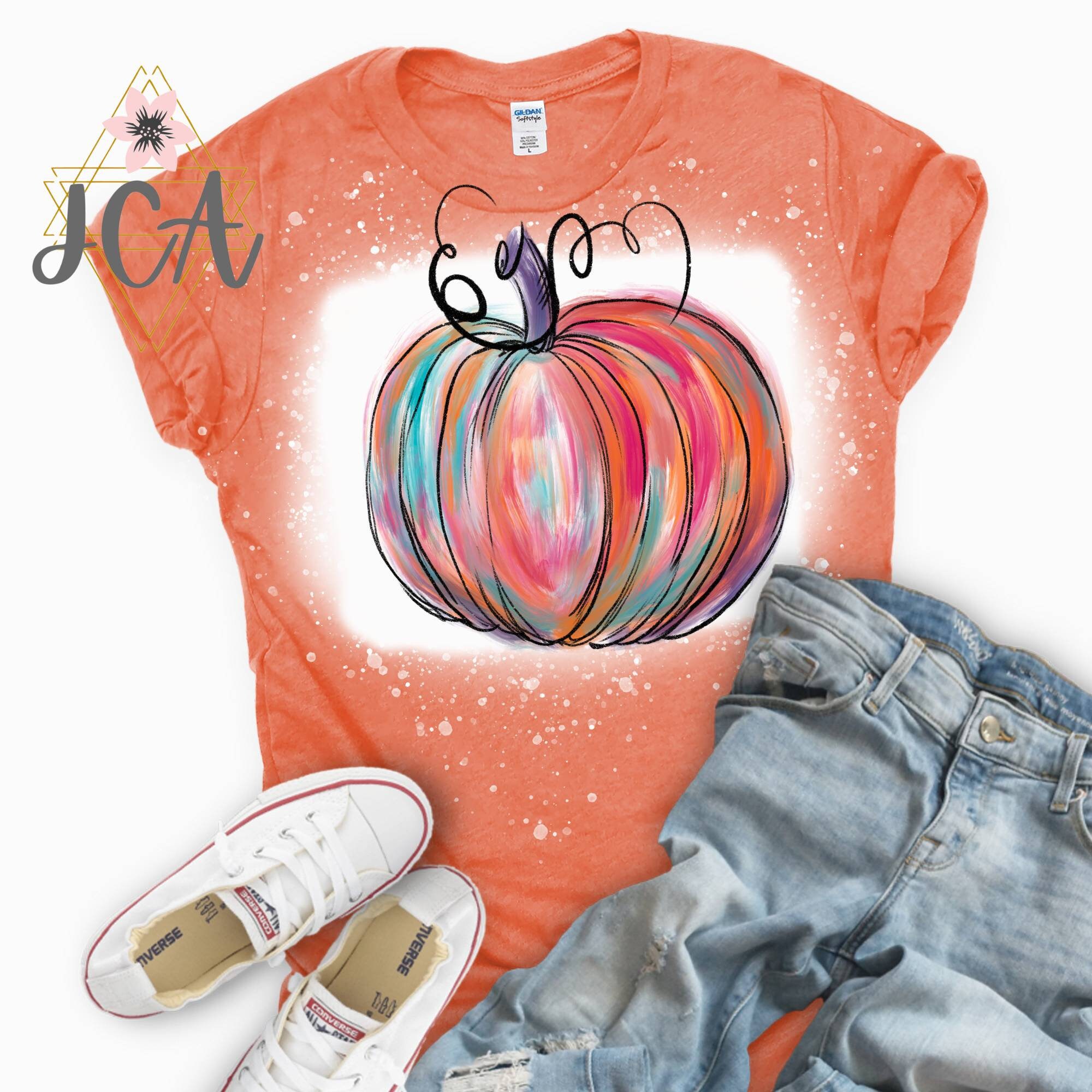 Women's Bleached Fall Shirt Pumpkin Shirt Women's - Etsy