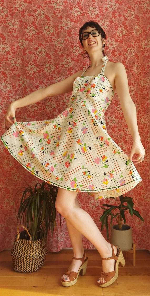 Vintage 70s does 50s Diolen Loft Mini Dress - Gem