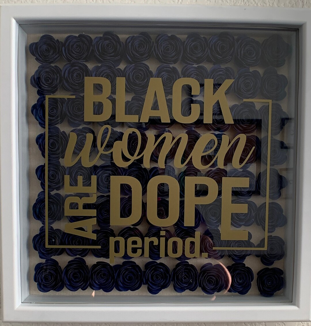 Navy Blue Flower Shadow Box - BLM - Black Lives Matter - Black Girl ...