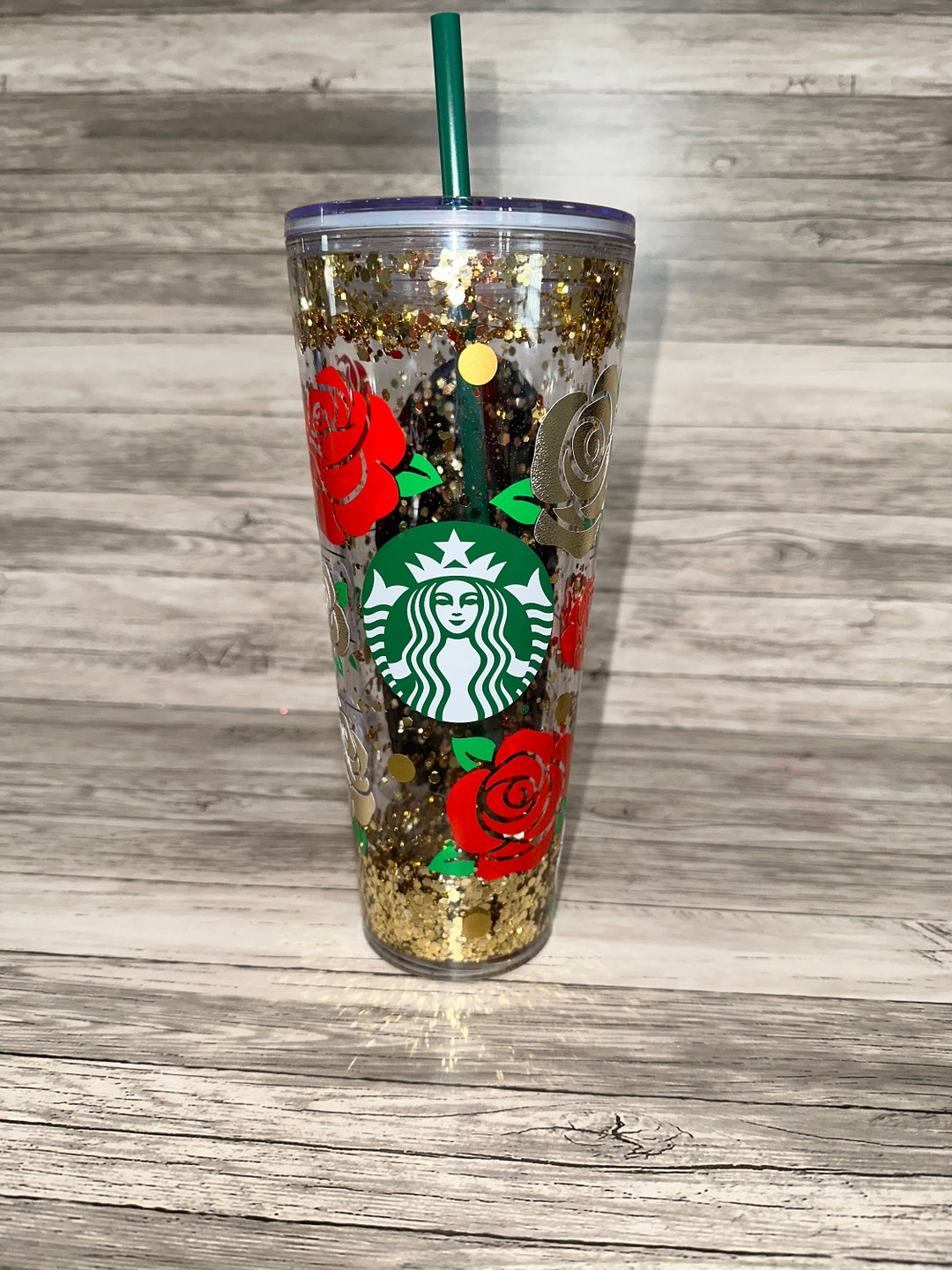 Virgin Maria/mary Gold Starbucks Snowglobe Tumbler - Etsy
