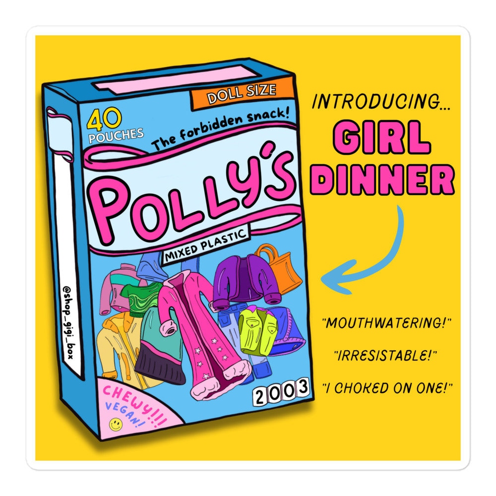 Polly Pocket Girl Dinner Sticker - Etsy