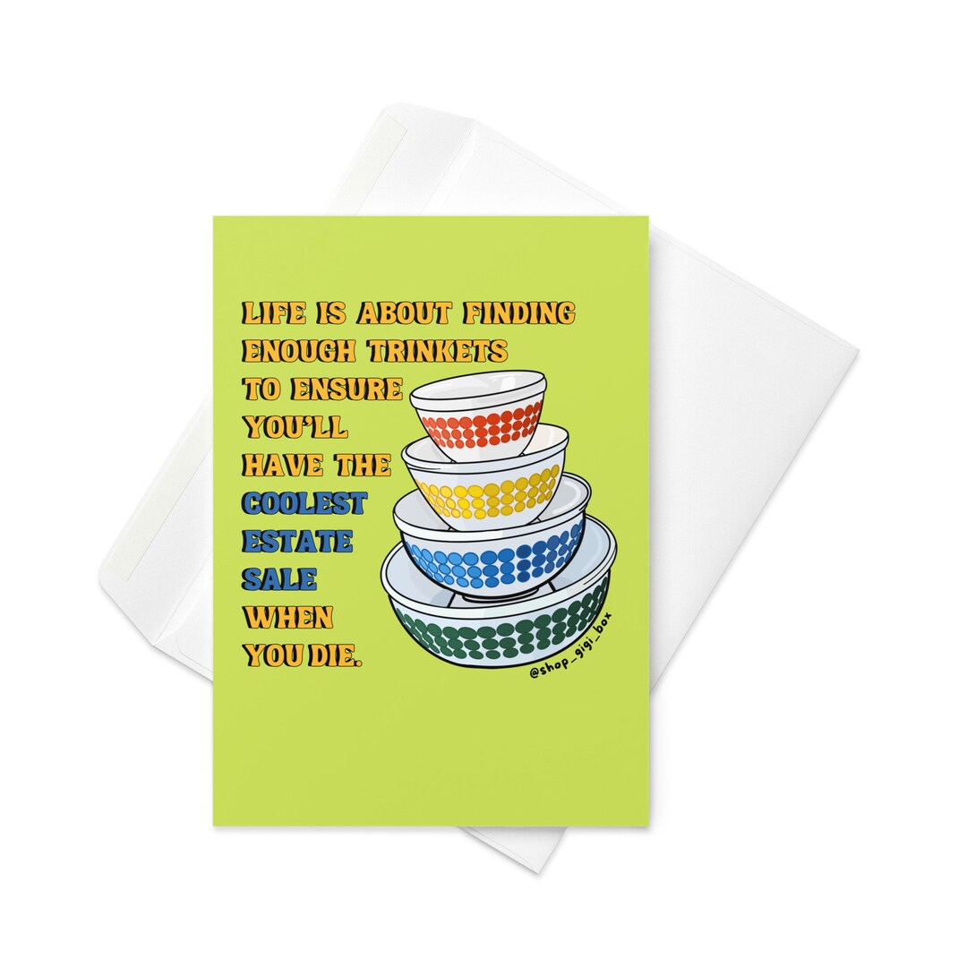 Pyrex Estate Sale Greeting Card - Etsy