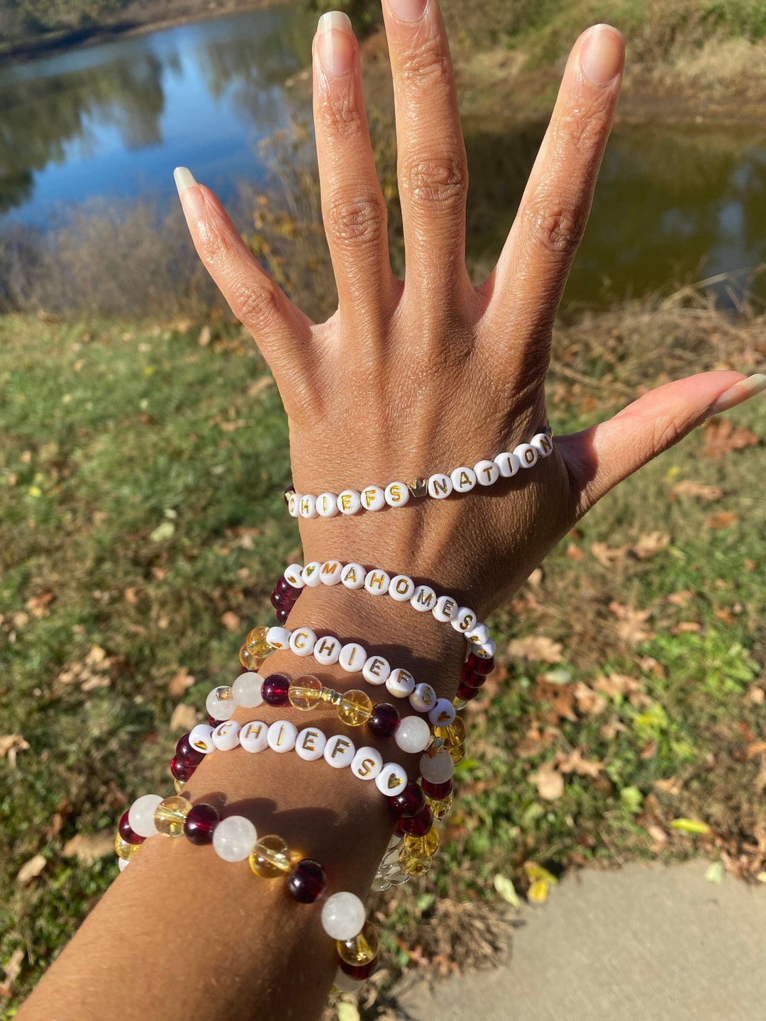 Kansas City Chiefs Bracelet KC Chiefs Crystal Jewelry Chiefs Kingdom ...