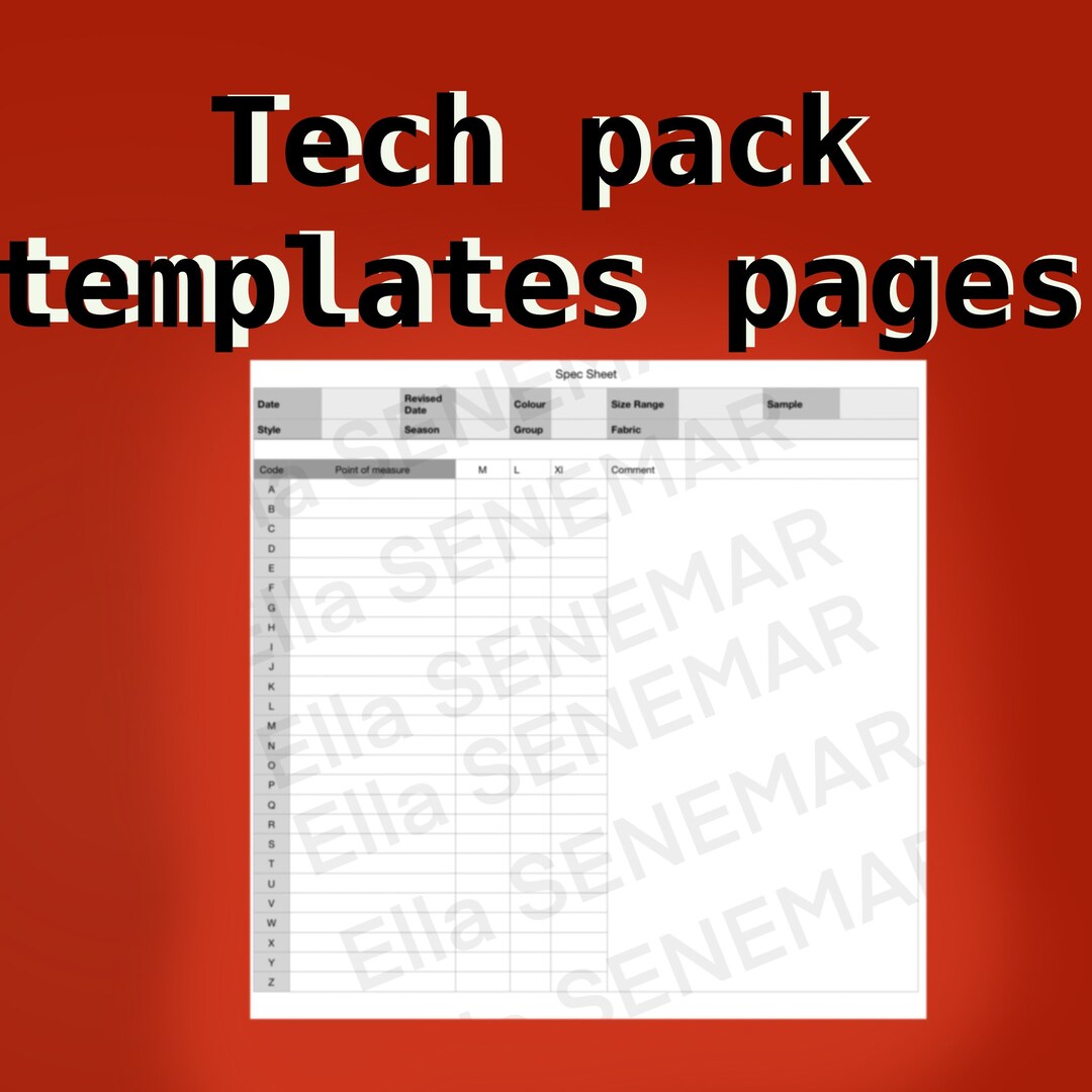 Tech Pack Templates for Fashion Designing, Fashion Spec Sheet and ...