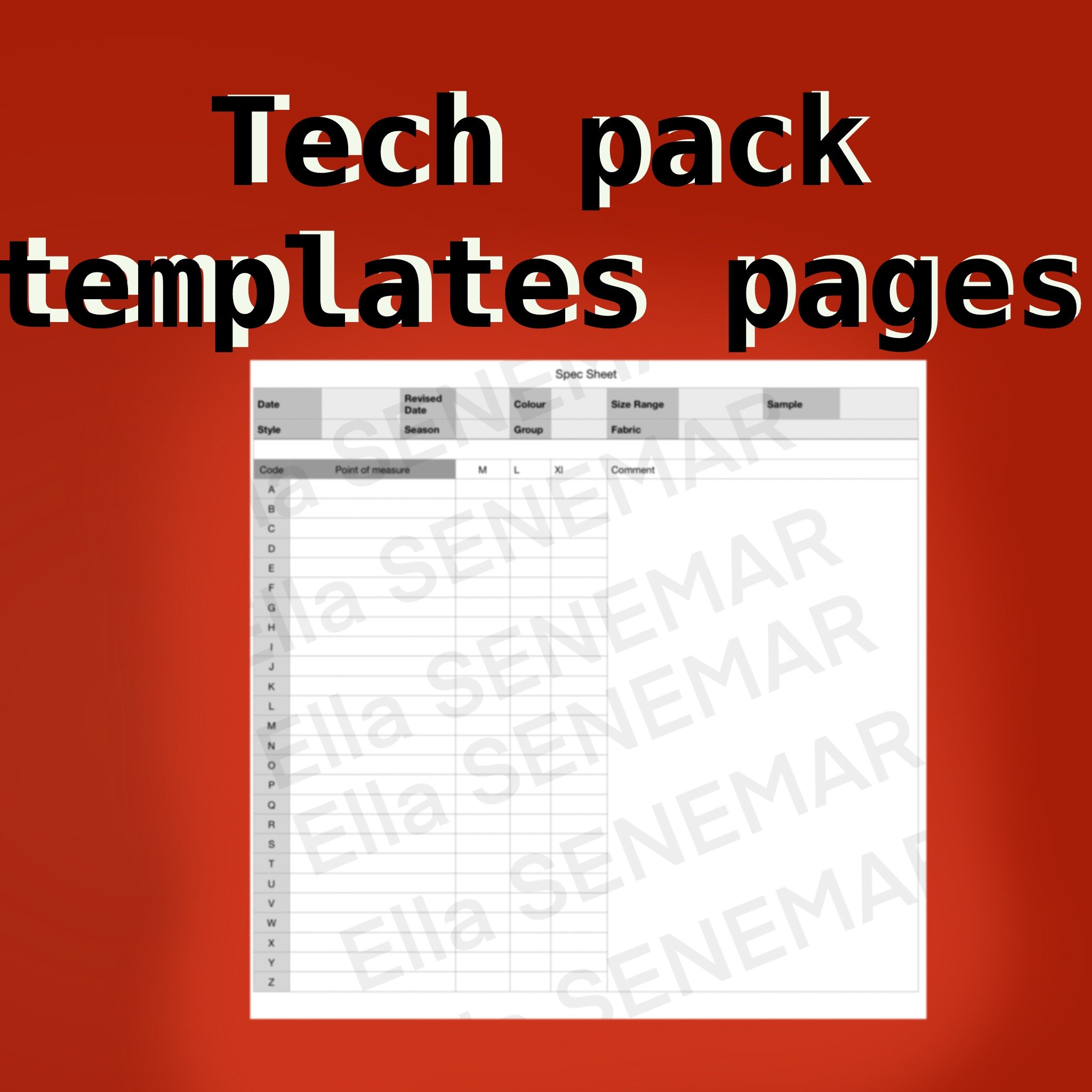 Tech Pack Templates for Fashion Designing, Fashion Spec Sheet and ...