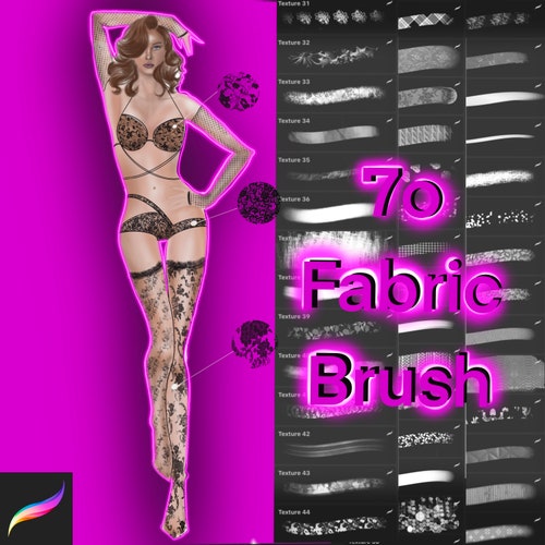 33 Procreate Lace Brushes Textile Fabric Brush Procreate | Etsy