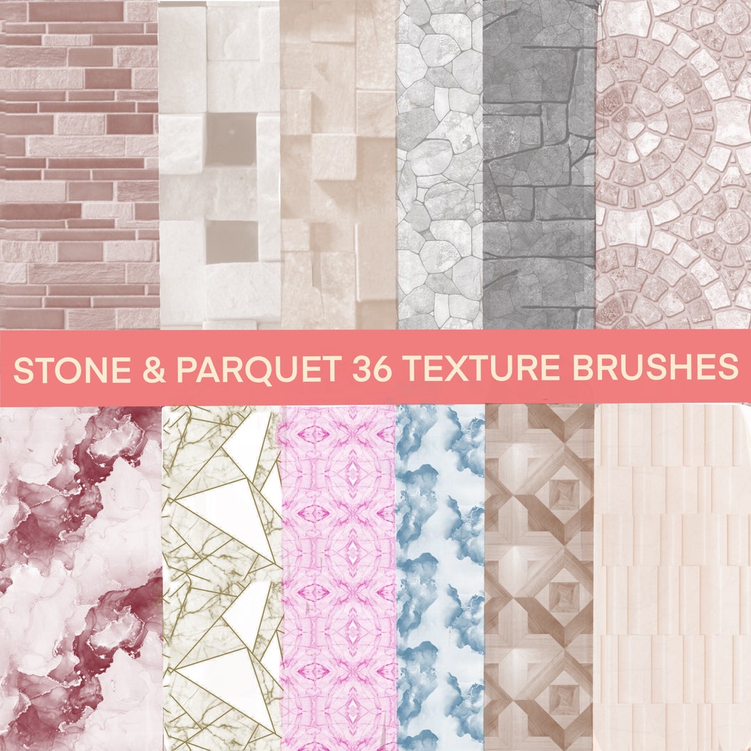 A Set of 36 Procreate Stone and Parquet Texture - Etsy
