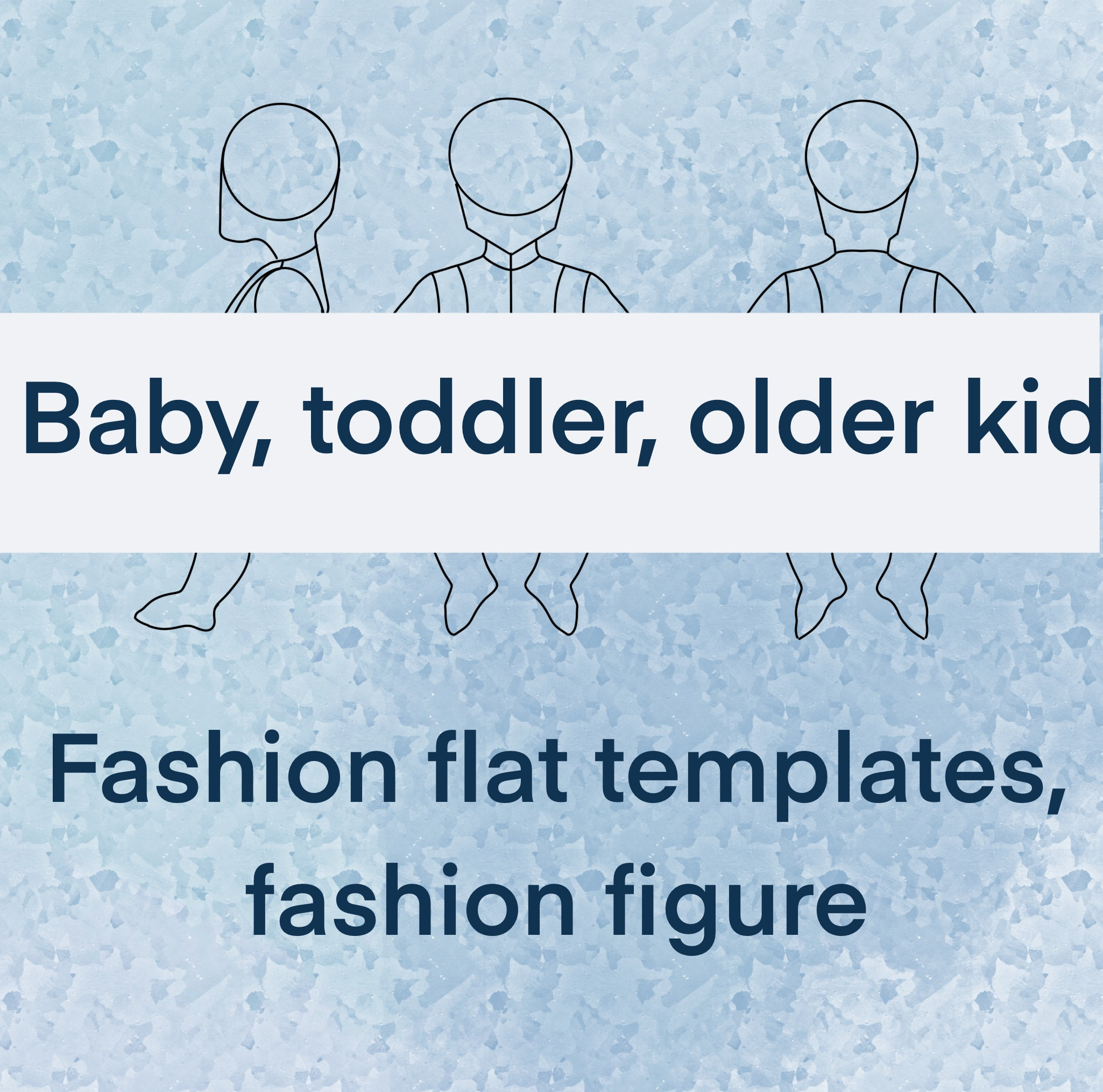 Kids Fashion Figure Templates, Technical Drawing Templates - Etsy